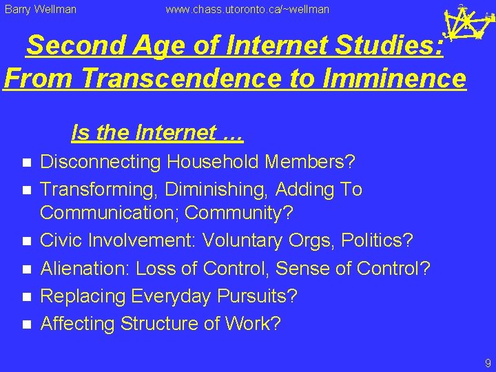 at Home the Community Work Barry Wellman Net