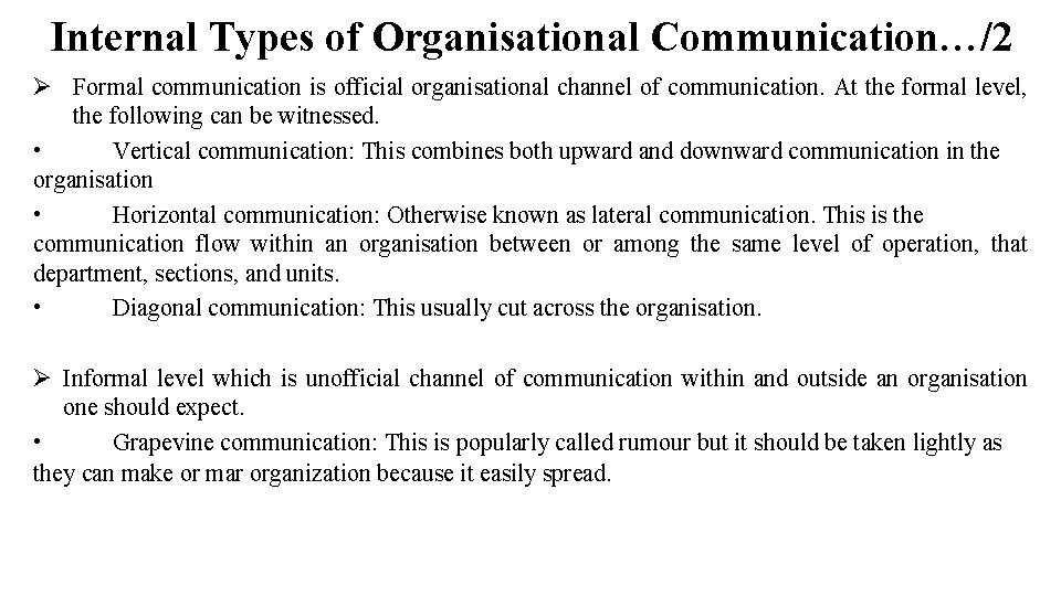 MODULE 6 ORGANISATIONAL COMMUNICATION UNIT 1 ORGANISATIONAL COMMUNICATION