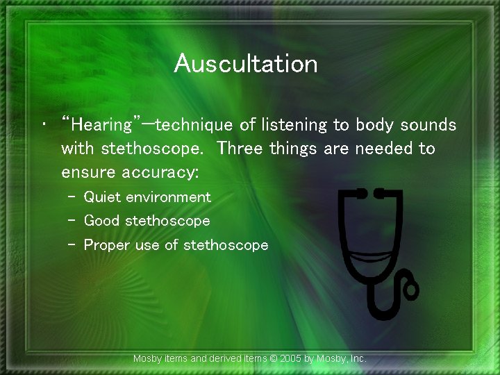 Techniques of Physical Examination Taylor ch 25 Mosby