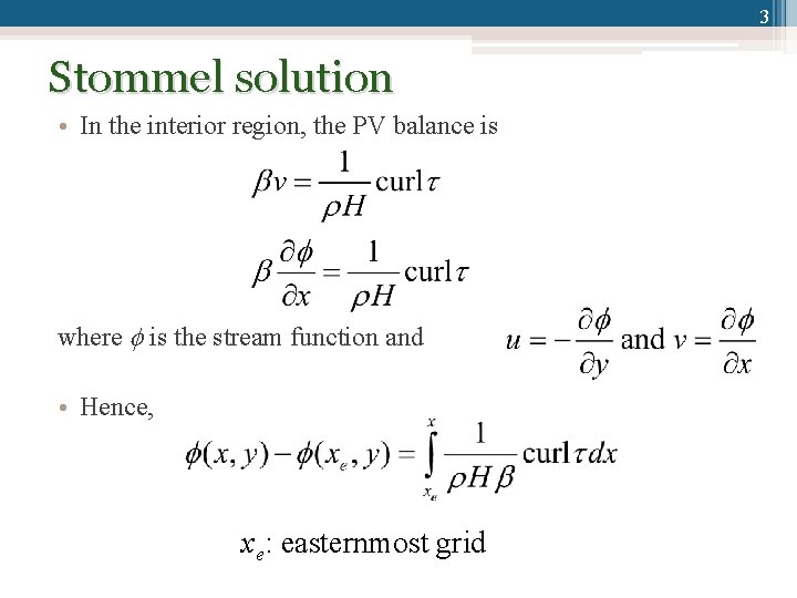 2 D shallow water model IV western boundary