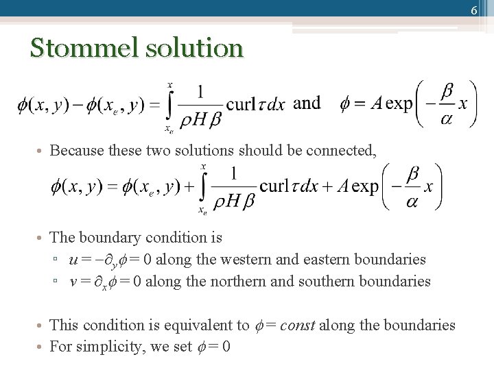 2 D shallow water model IV western boundary