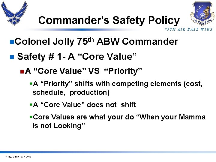 75 ABW Installation 75 TH AIR BASE WING