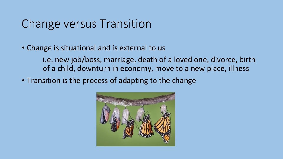 Leading Others Through Change Agenda Overview of Change