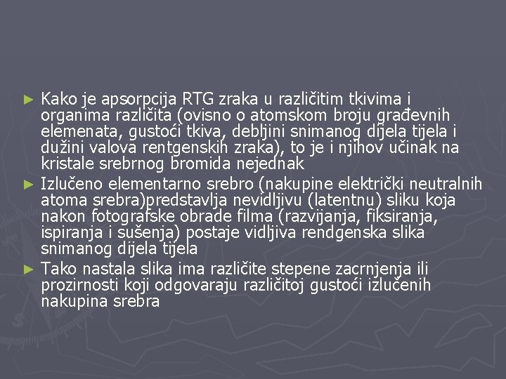 Analogne metode Radiografija radioskopija Doc dr sc med