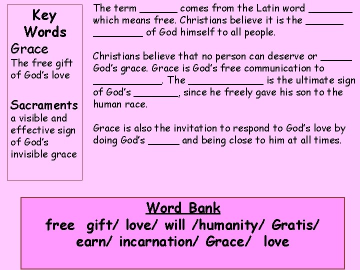 Grace and the Sacramental Nature of reality Learning