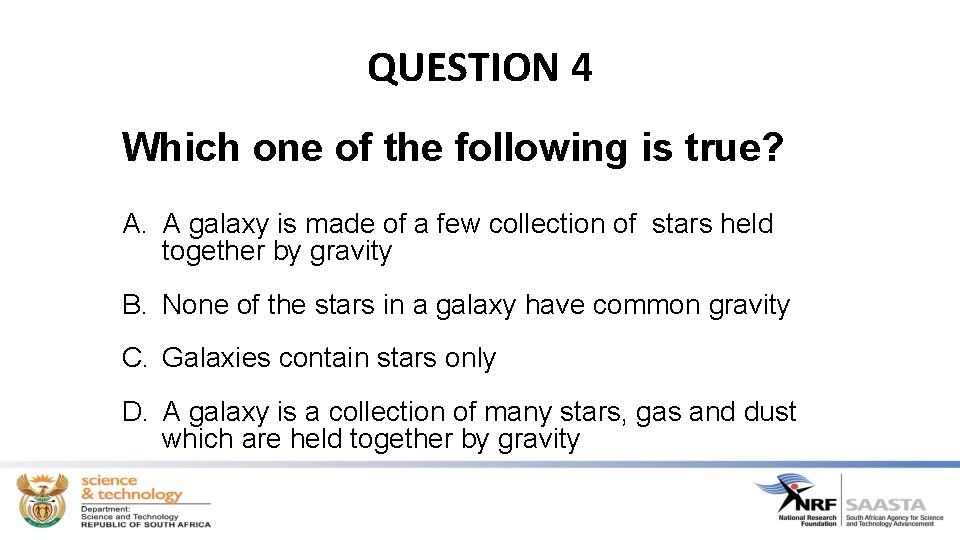 WELCOME to the SAASTA Astro Quiz 2018 NATIONAL