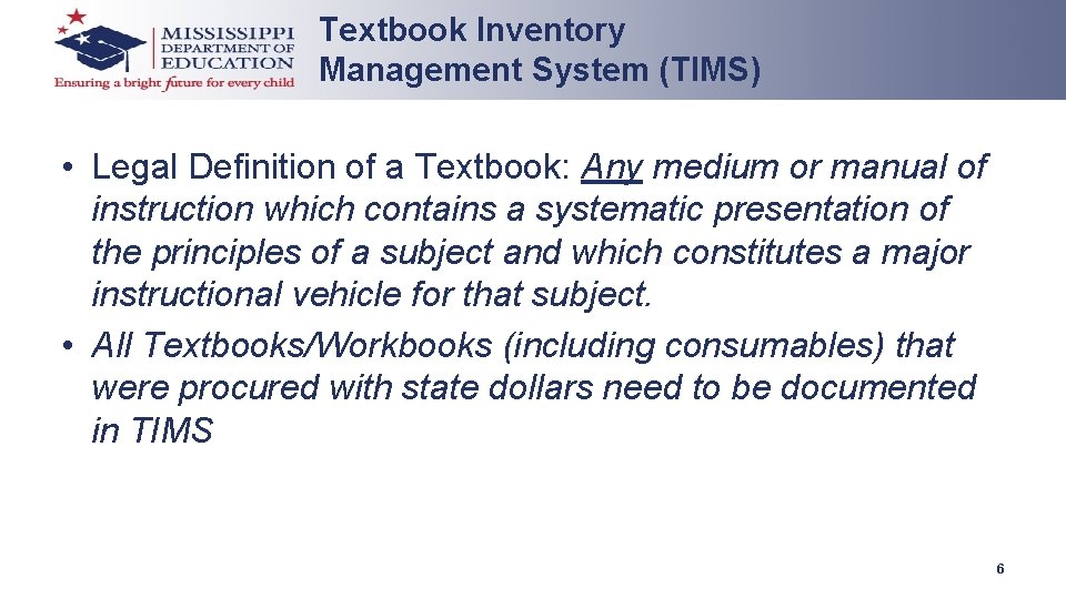 Textbook Inventory Management System TIMS Policies Procedures and