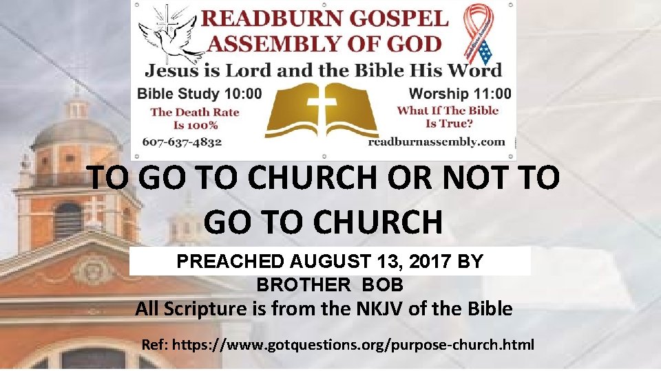TO GO TO CHURCH OR NOT TO GO