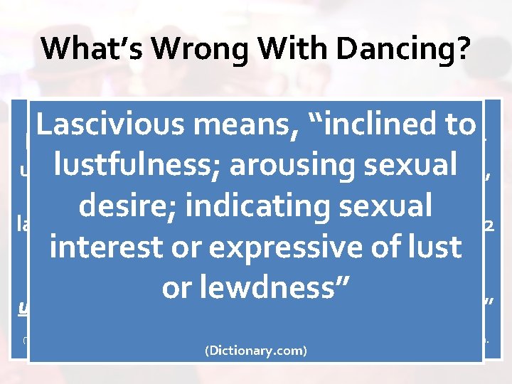 What Do We Mean By Dancing People gathering