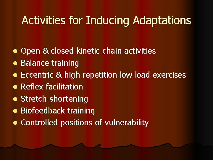 Reestablishing Neuromuscular Control Why is it critical to