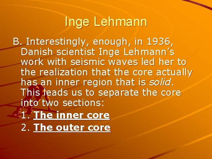 Unit 6 Lesson 4 The Earths Core BELLRINGER