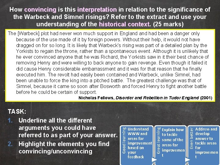 Warbeck assessment feedback and introduction in to Henry