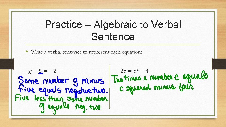 Section 1 3 Solving Equations Algebra 2 Monday