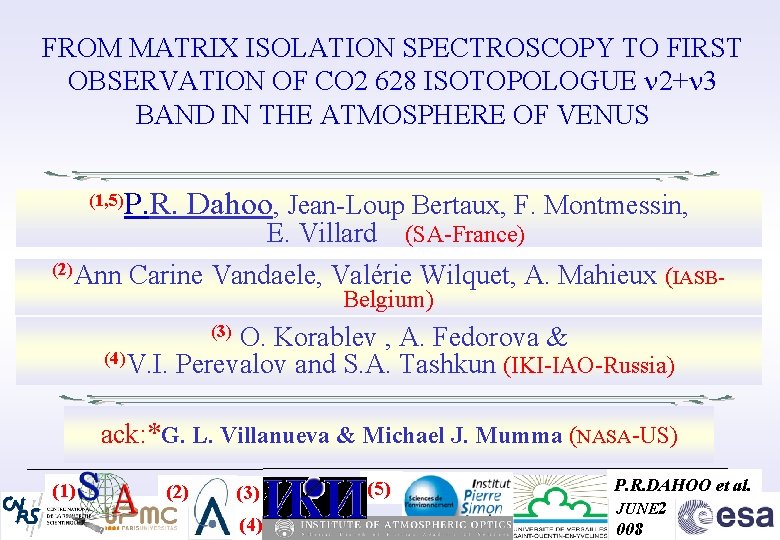 FROM MATRIX ISOLATION SPECTROSCOPY TO FIRST OBSERVATION OF