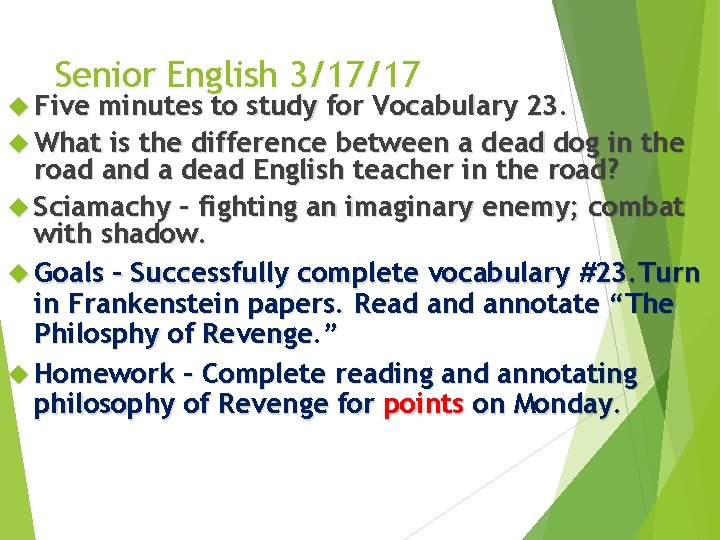 Senior English 31218 Write on a subject of