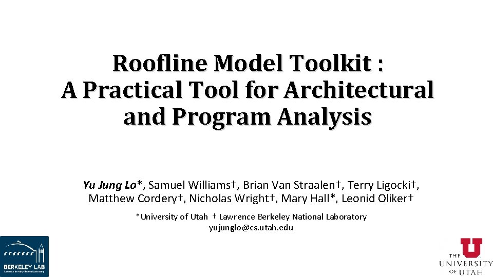 Roofline Model Toolkit A Practical Tool for Architectural