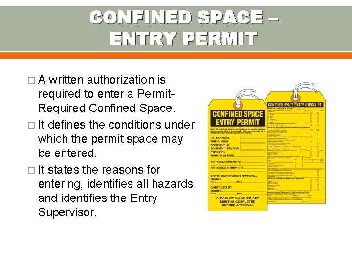 CONFINED SPACE RESPIRATORY PROTECTION BiWeekly Safety Meeting November