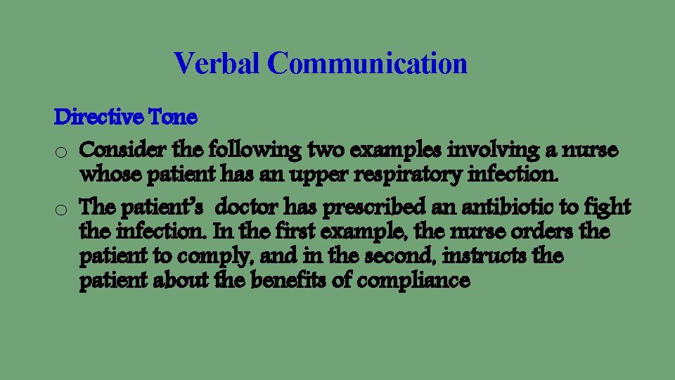 Verbal Communication CHS 446 Communication Skills for the