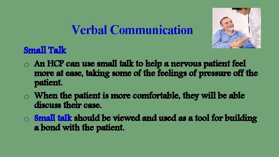 Verbal Communication CHS 446 Communication Skills for the