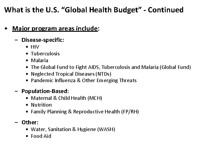 Web Briefing The U S Global Health Budget