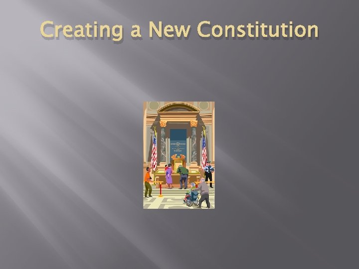 Creating a New Constitution The Constitutional Convention 1