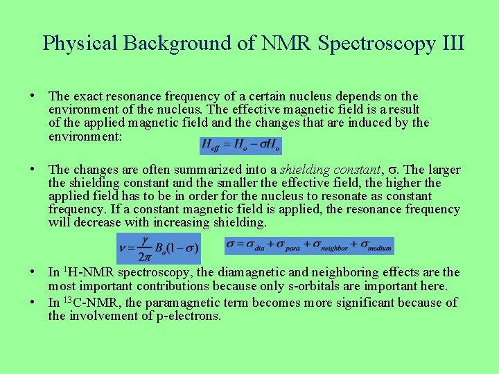 Lecture 7 b 13 CNMR Spectroscopy Introduction Nuclear
