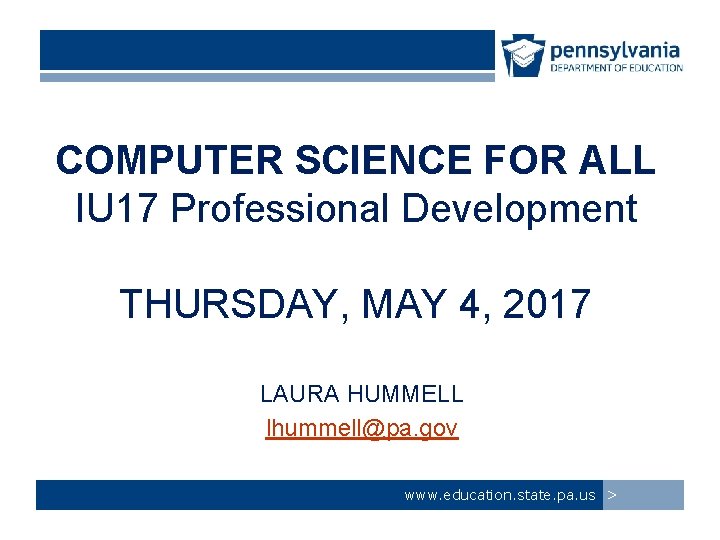 COMPUTER SCIENCE FOR ALL IU 17 Professional Development