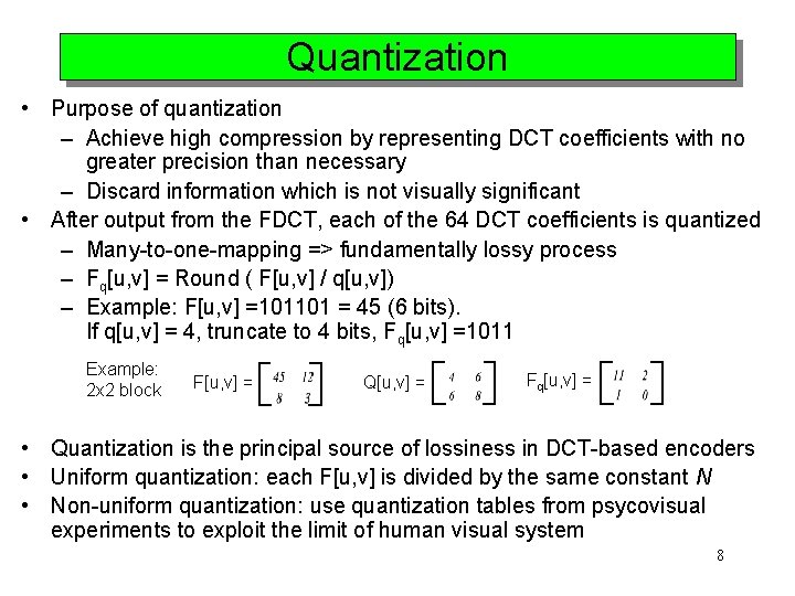 Lesson 5 JPEG and H 26 x Standards