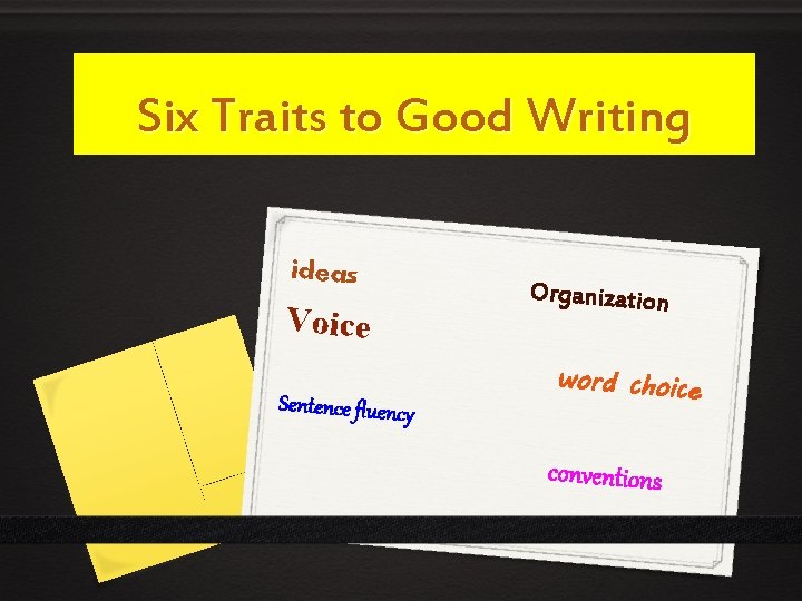 Six Traits to Good Writing ideas Voice Sentence