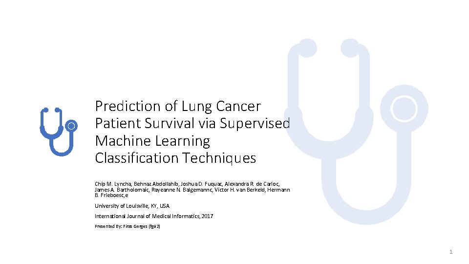 Prediction of Lung Cancer Patient Survival via Supervised