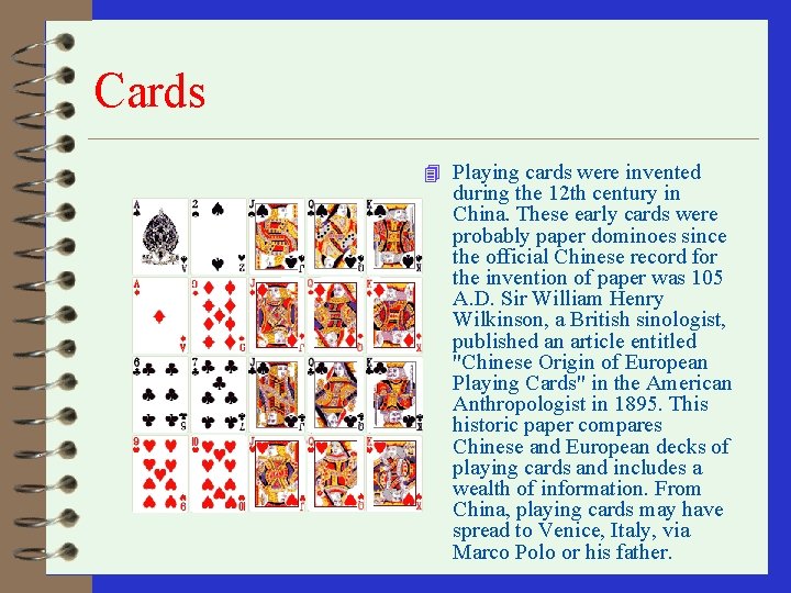 Card Games Cards 4 Playing cards were invented