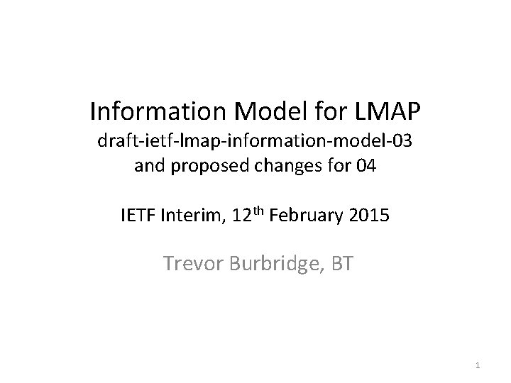 Information Model for LMAP draftietflmapinformationmodel03 and proposed ...