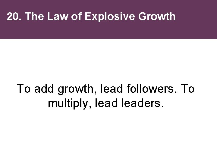 21 IRREFUTABLE LAWS OF LEADERSHIP MODULE 16 Resilient