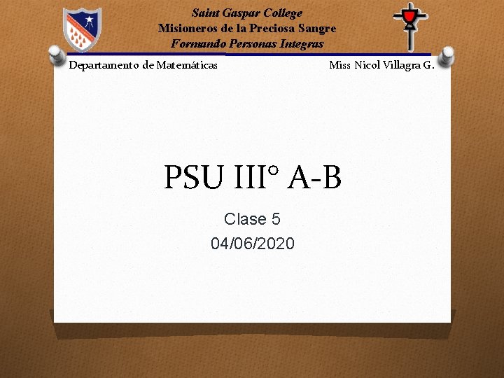 Saint Gaspar College Misioneros de la Preciosa Sangre