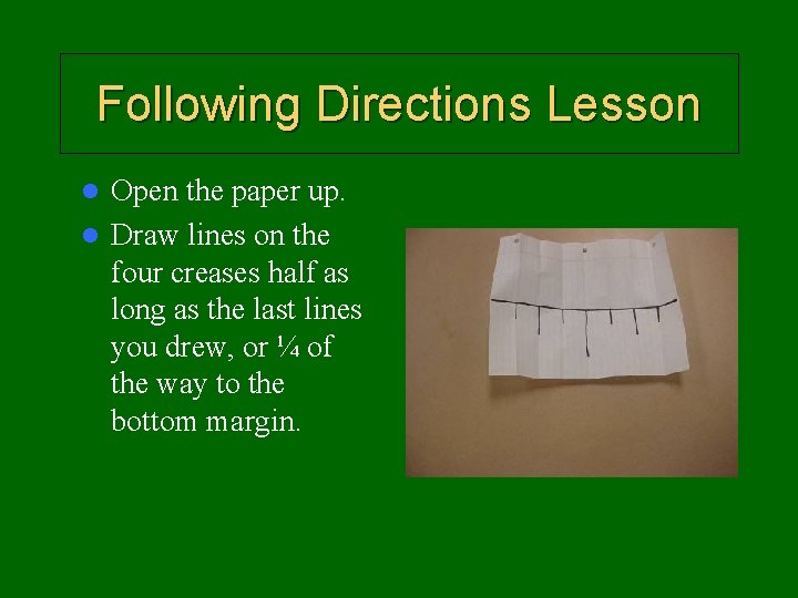 Following Directions Lesson Mrs Williams LVHS Following Directions