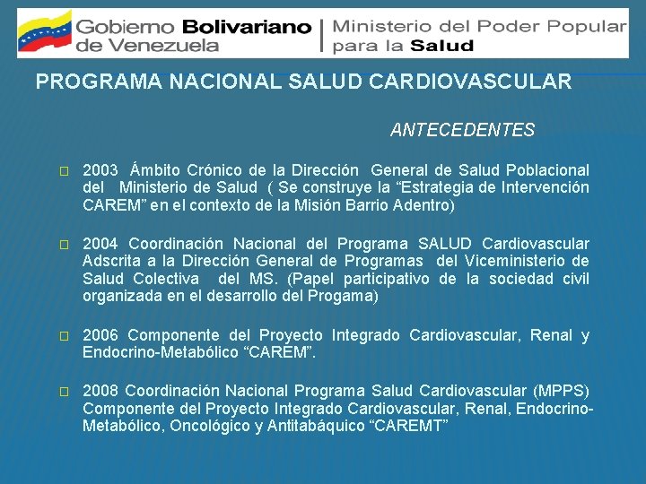 PROGRAMAS DE SALUD CARDIOVASCULAR Y ENDOCRINO METABLICA Msc