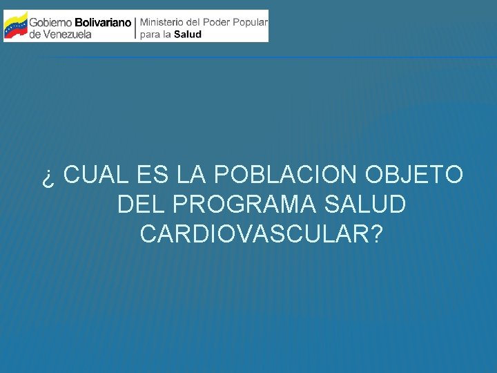 PROGRAMAS DE SALUD CARDIOVASCULAR Y ENDOCRINO METABLICA Msc