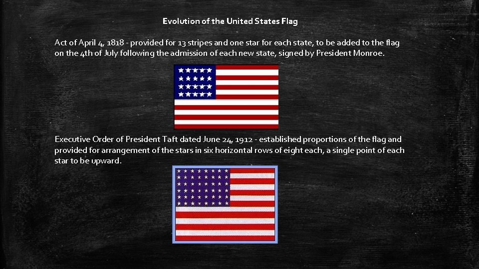 U S Flag History Learning Objectives Add your