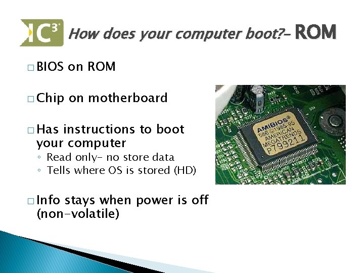 Computing Fundamentals Unit 2 Computer Hardware Objectives Identify