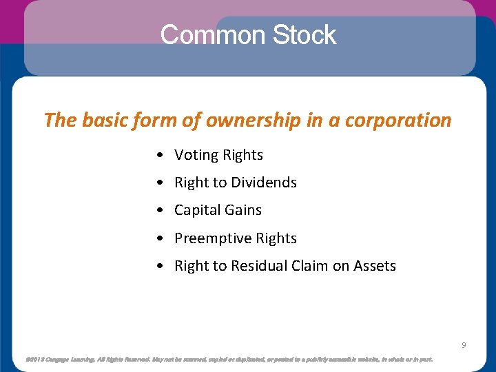 10 2013 Cengage Learning All Rights Reserved May