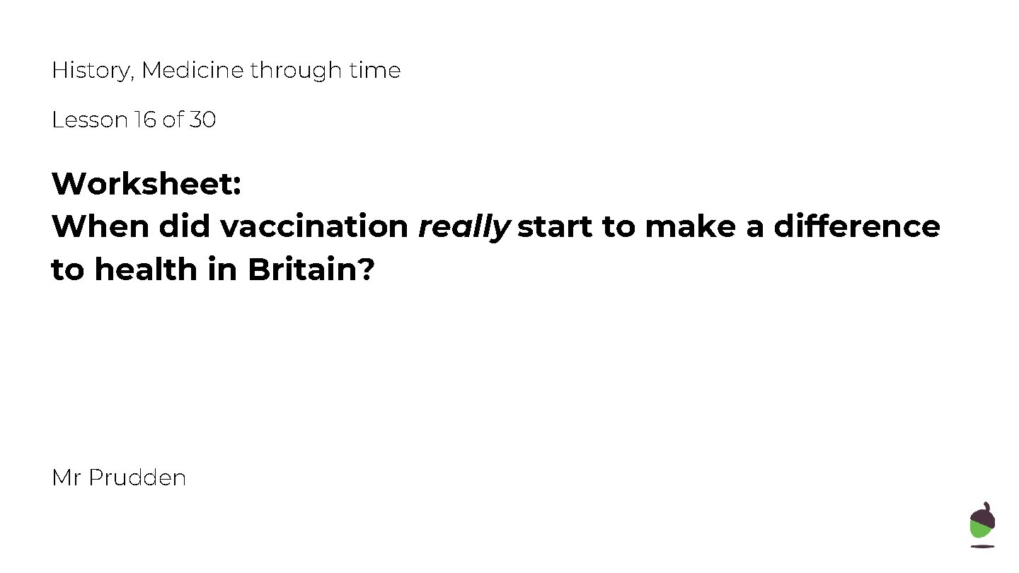 History Medicine through time Lesson 16 of 30