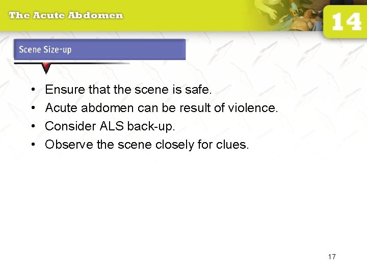 14 The Acute Abdomen 1 Cognitive Objectives 1