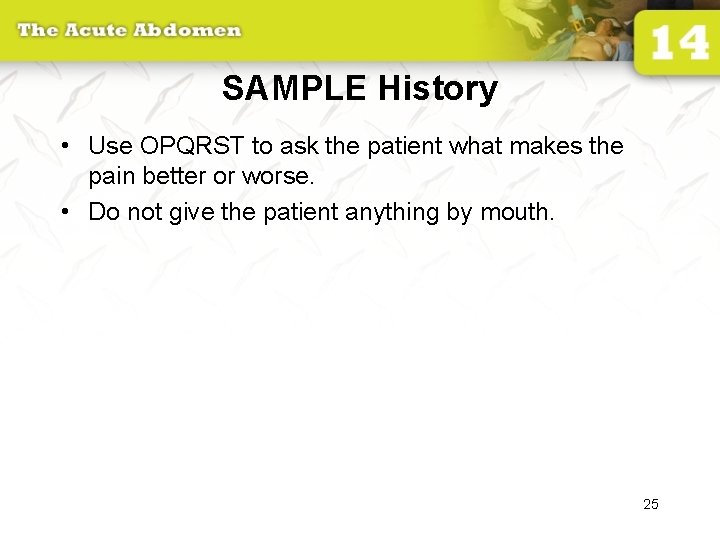 14 The Acute Abdomen 1 Cognitive Objectives 1