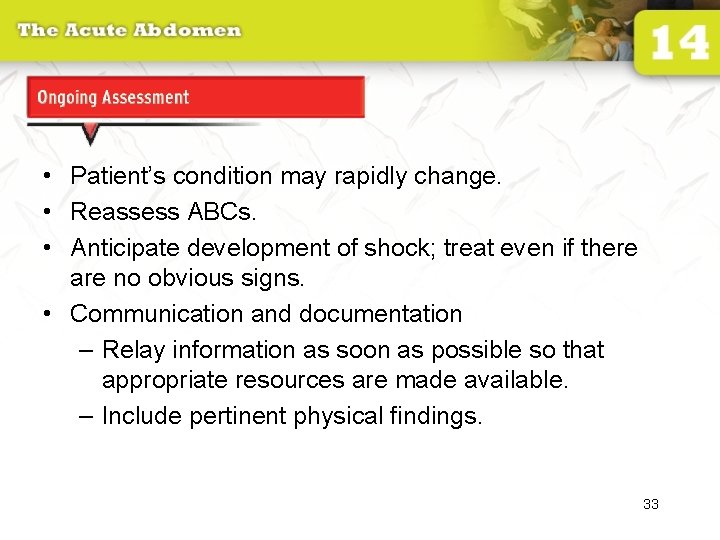 14 The Acute Abdomen 1 Cognitive Objectives 1