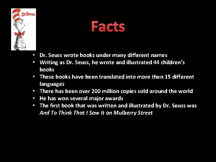 Author Study Dr Seuss Theodor Seuss Geisel Dr