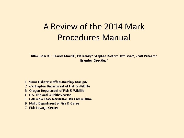 A Review of the 2014 Mark Procedures Manual