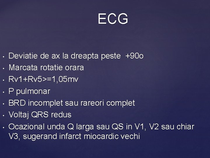 CORDUL PULMONAR CLASIFICARE Cord pulmonar acut Tromboembolism pulmonar