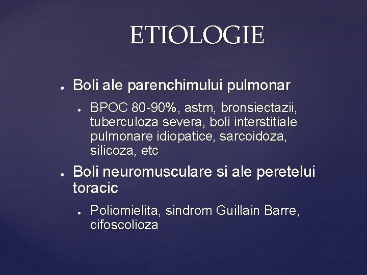 CORDUL PULMONAR CLASIFICARE Cord pulmonar acut Tromboembolism pulmonar