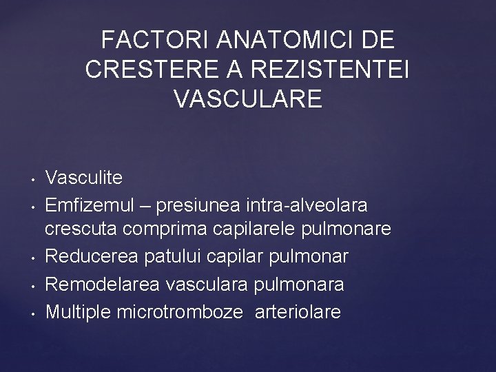 CORDUL PULMONAR CLASIFICARE Cord pulmonar acut Tromboembolism pulmonar