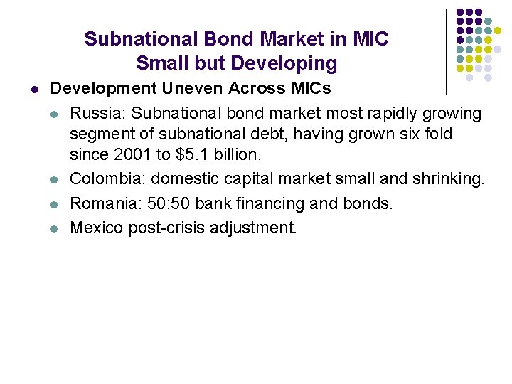 Subnational Borrowing Framework Lili Liu Lead Economist PRMED